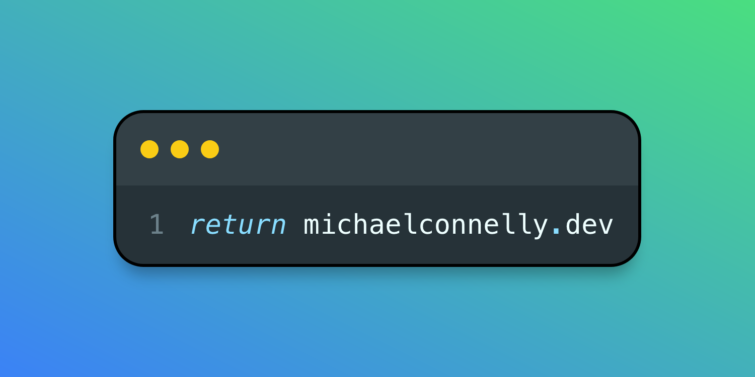 Michael Connelly - Full Stack Developer